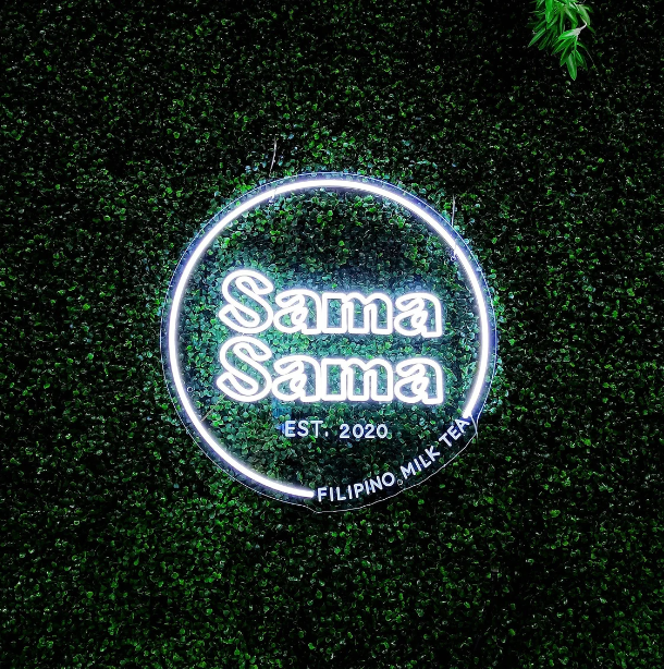 Business Neon Sign CIRCLE LOGO | Salon Signage | Beauty salon Neon Sig ...