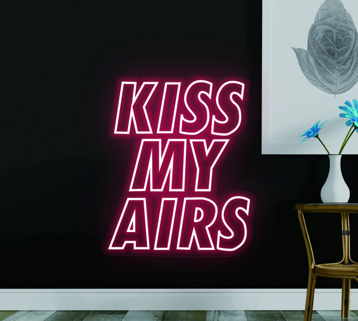 KISS MY AIRS - Led Neon Light Sign, Sneakerhead Hypebeast Room Wall De ...