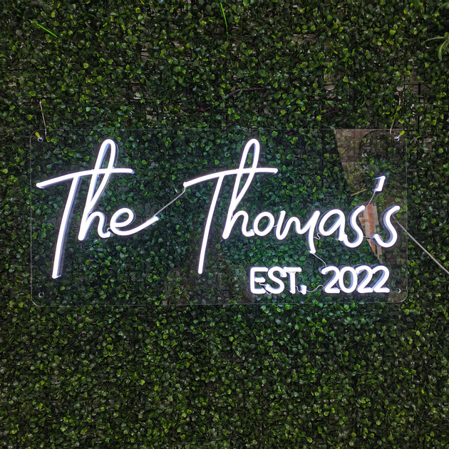 Wedding Neon Sign with EST Year – Neon On Demand