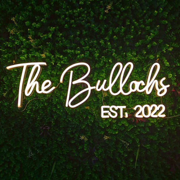 Wedding Neon Sign with EST Year – Neon On Demand