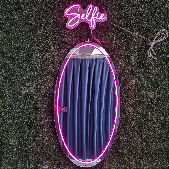 Selfie mirror - Oval led mirror, selfie mirror -LED MIRROR – Neon On Demand