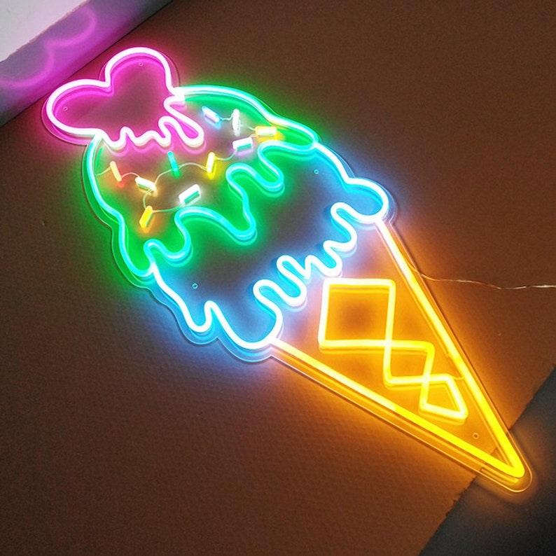 Ice Cream - Ice Cream Neon Sign - Ice Cream Shop Neon - Shop Decoratio ...