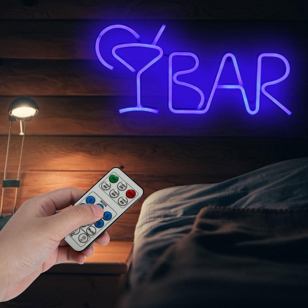 Neon Light BAR Letters Shaped LED Neon Light Shop Signs Lights With Re ...